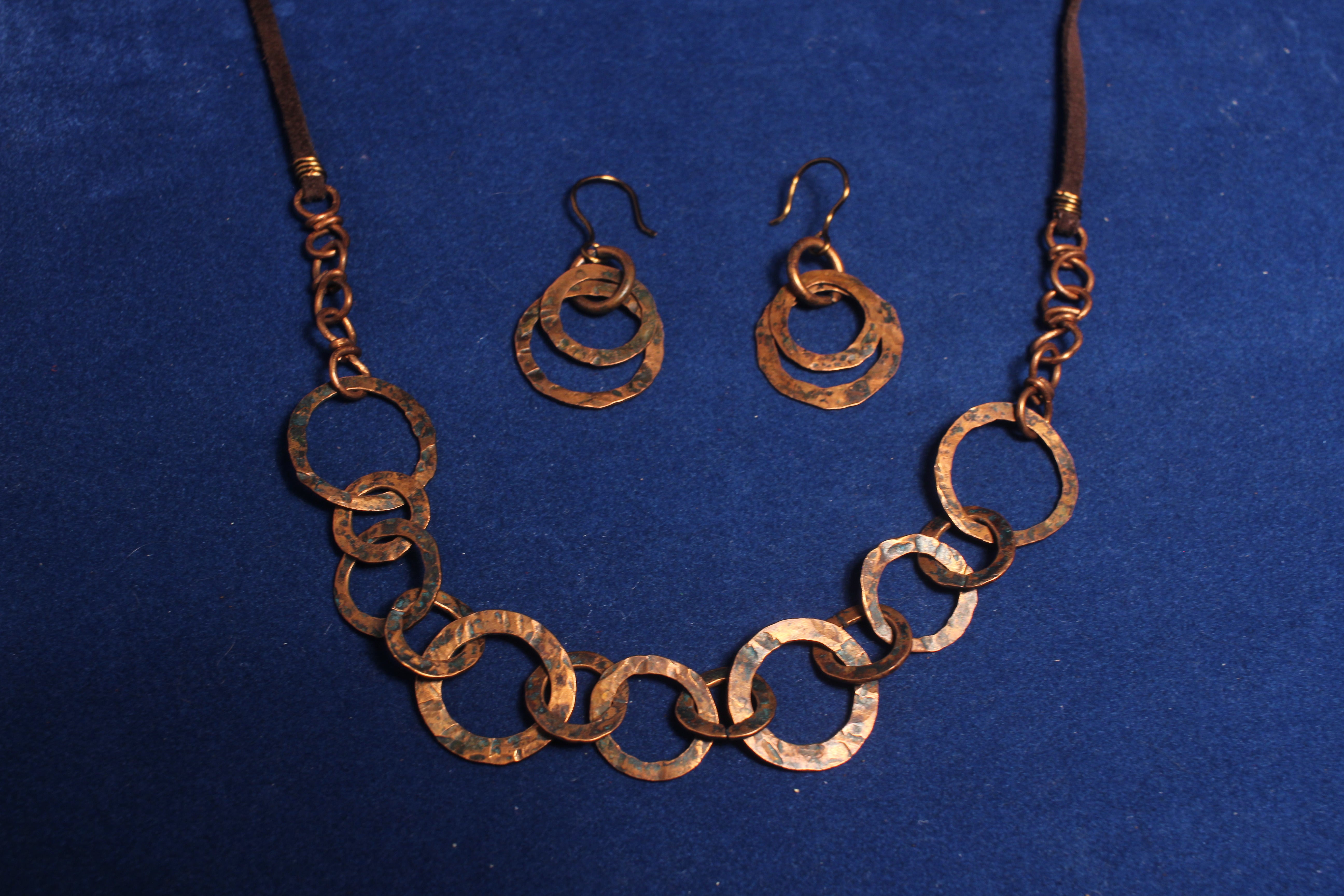 Handcrafted Hammered Copper Circle Chain Necklace | TFS Designs